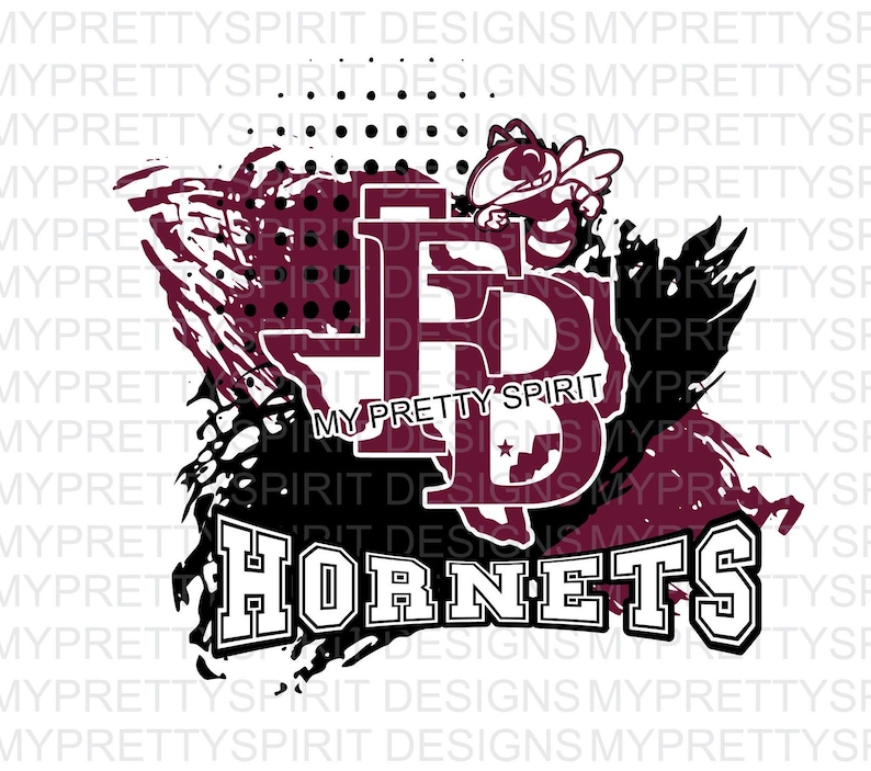 Flour Bluff Hornets Splatter PNG - Etsy