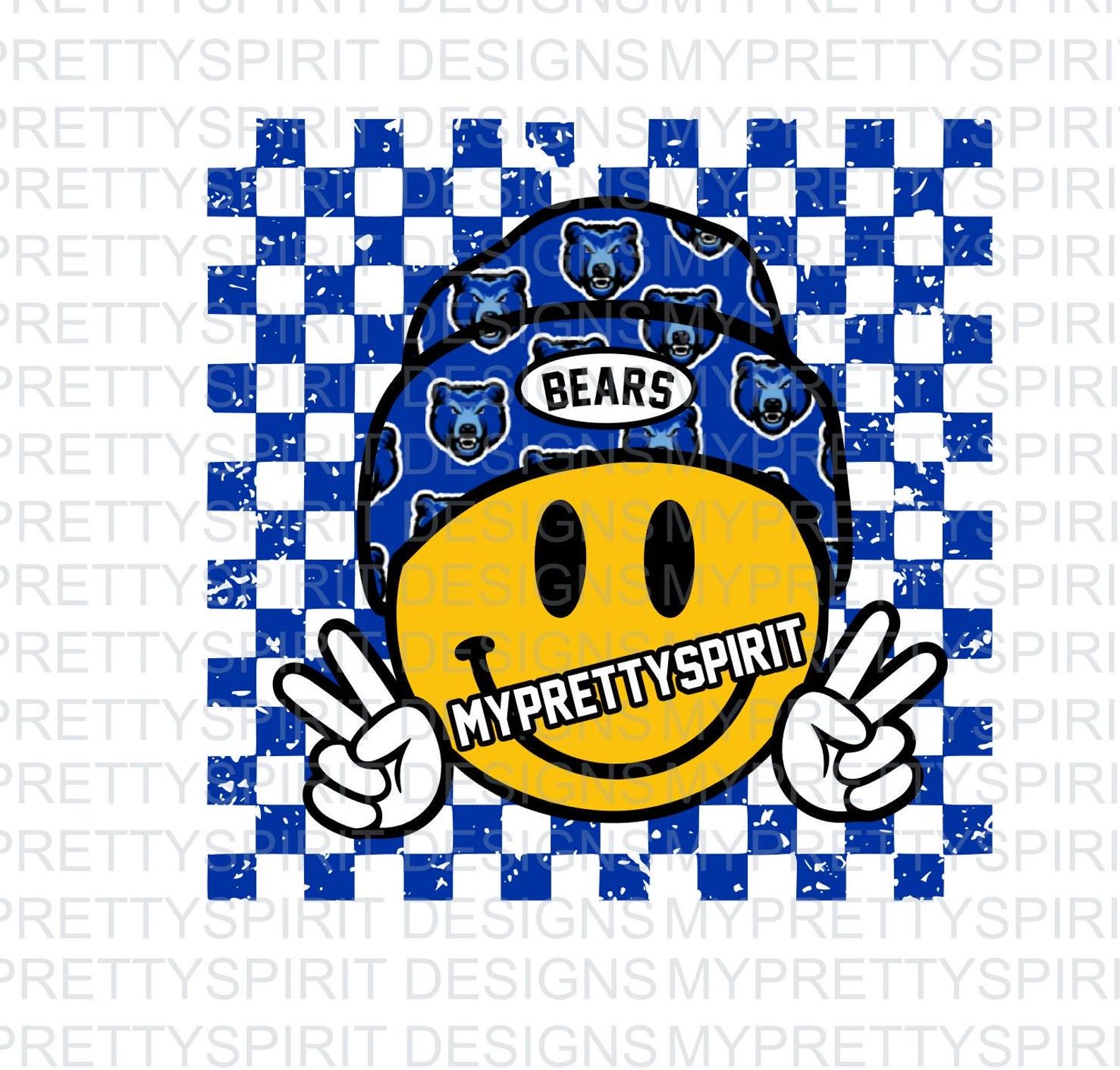 Brewer Bears Smiley Checkered PNG - Etsy