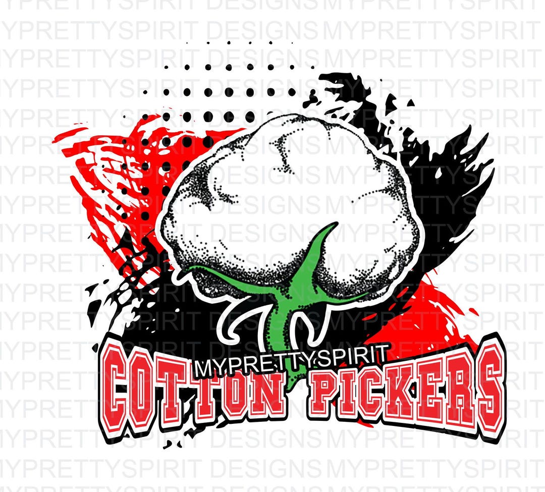 Robstown Cotton Pickers Splatter Logo PNG - Etsy