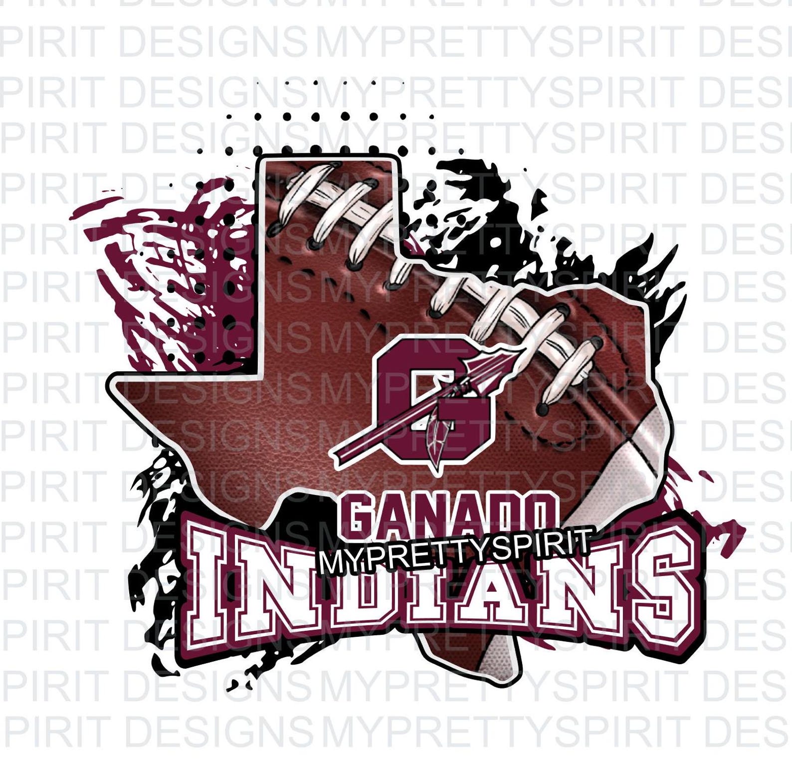 Ganado Indians Football Texas PNG - Etsy
