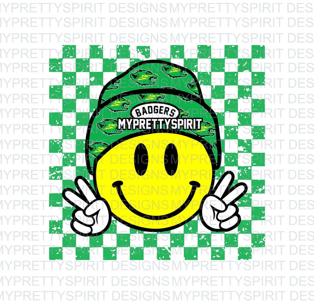 Bishop Badgers Smiley Checkered PNG - Etsy