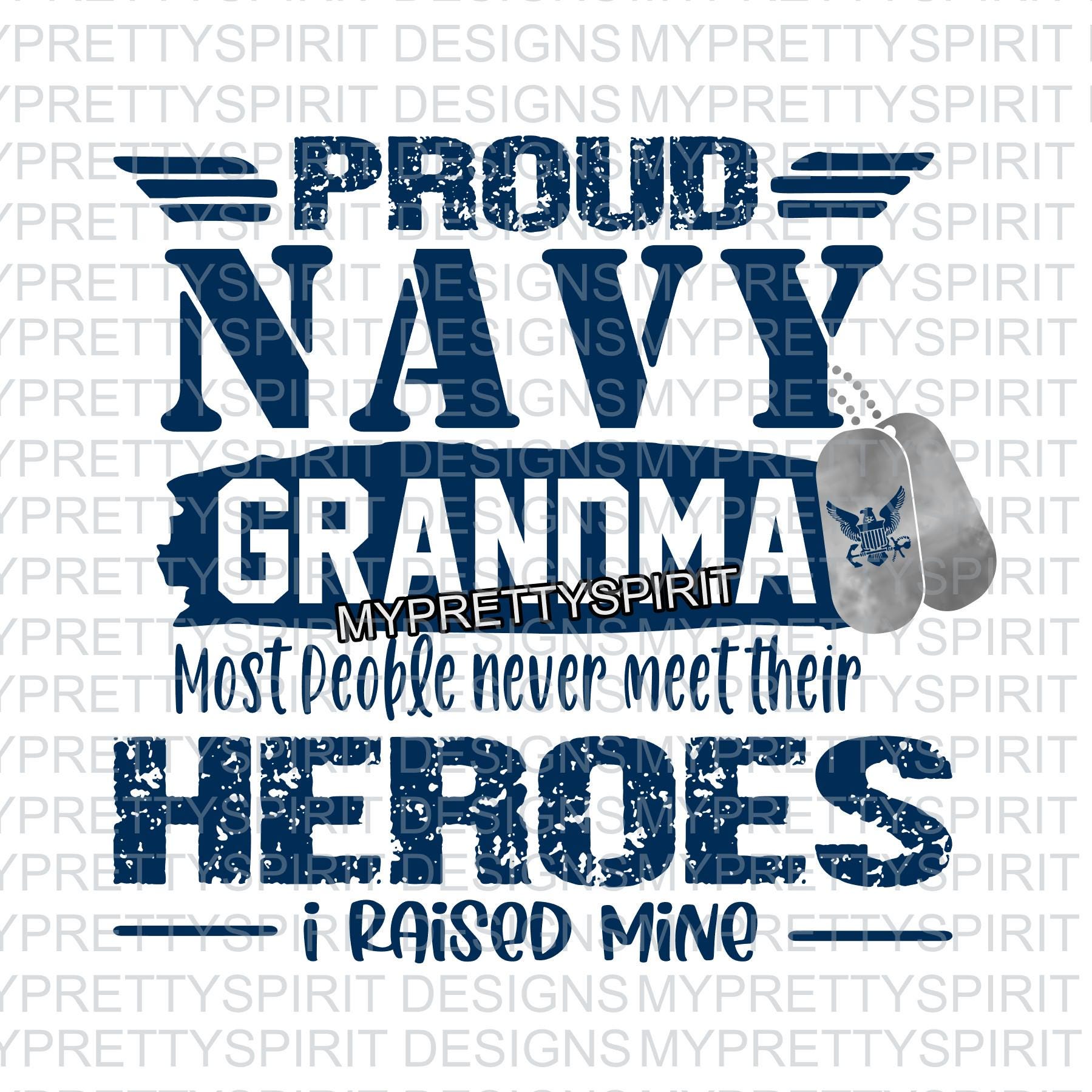 Proud Navy Grandma PNG - Etsy