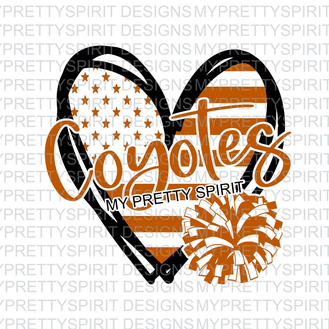 Alice Coyotes Flag Cheer Heart PNG - Etsy
