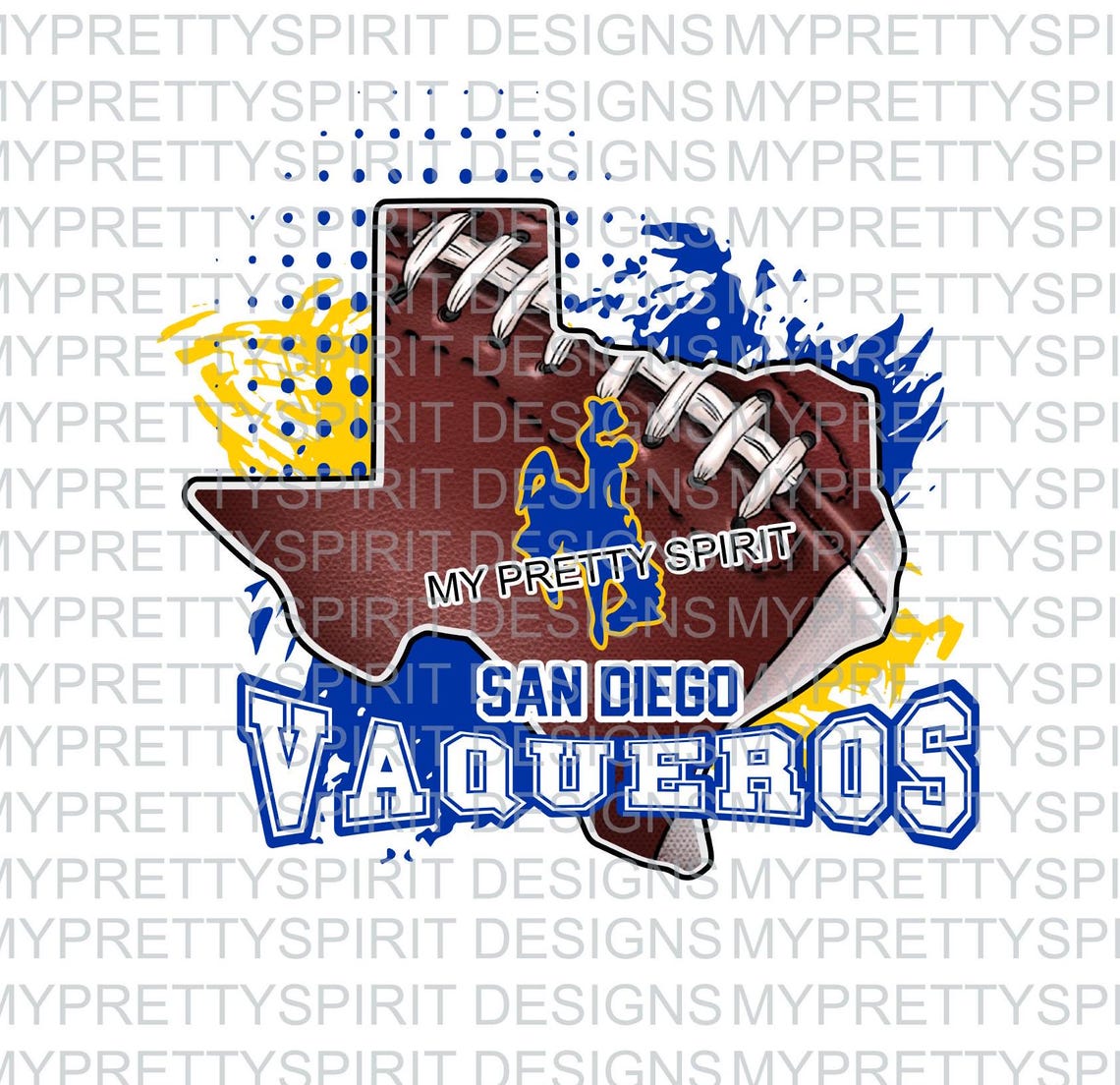 San Diego Vaqueros Football Texas PNG - Etsy