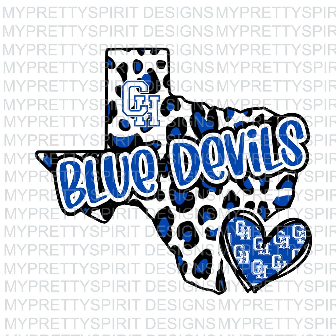 Central Heights Blue Devils Cheetah Texas PNG - Etsy
