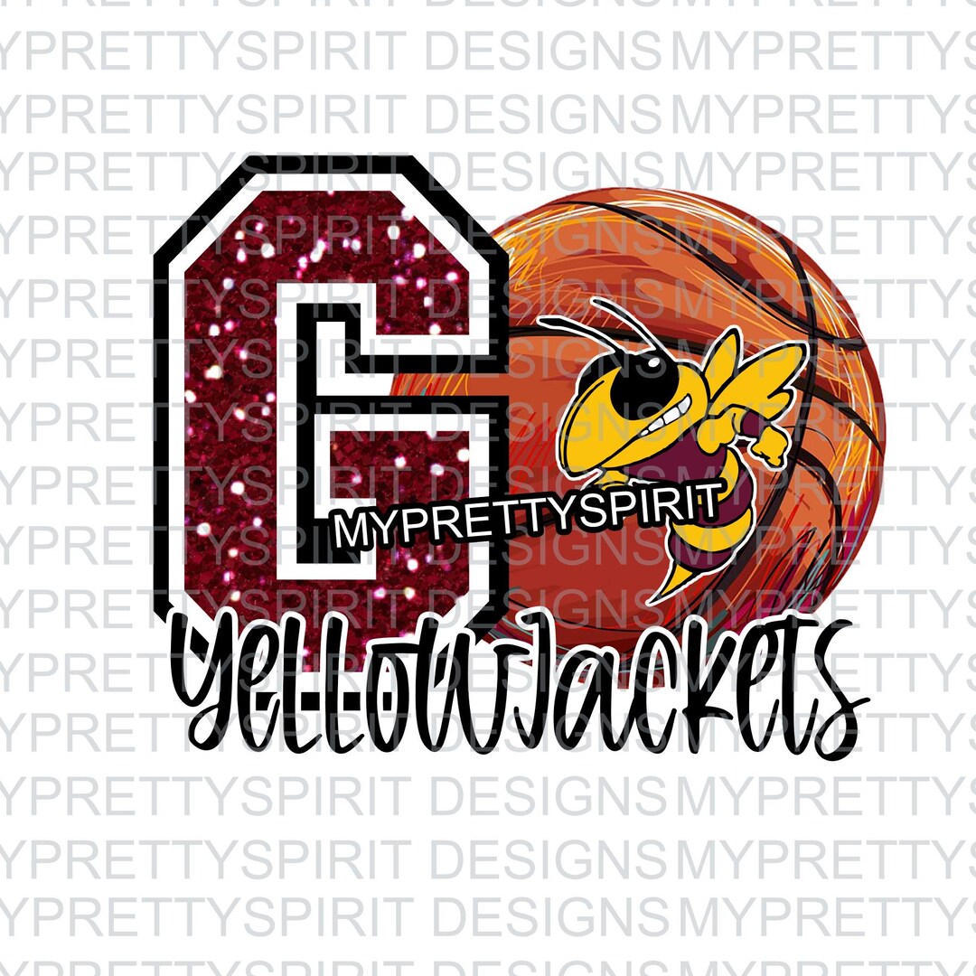 Go Yellowjackets Basketball PNG - Etsy