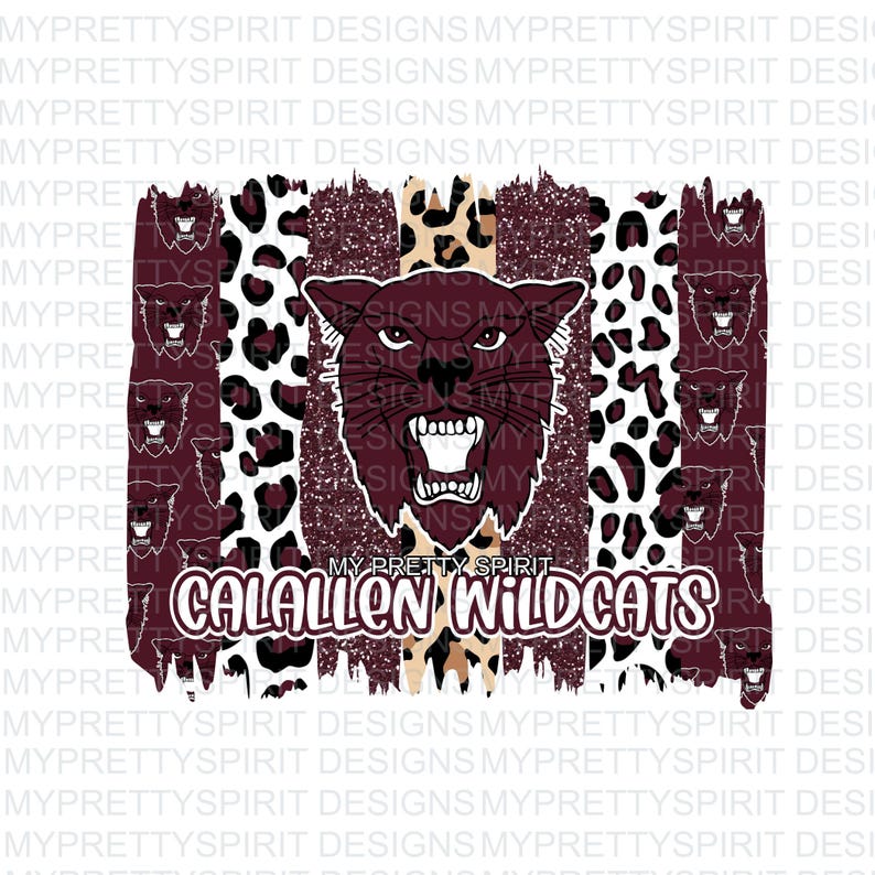 Calallen Wildcats Brushstrokes PNG - Etsy