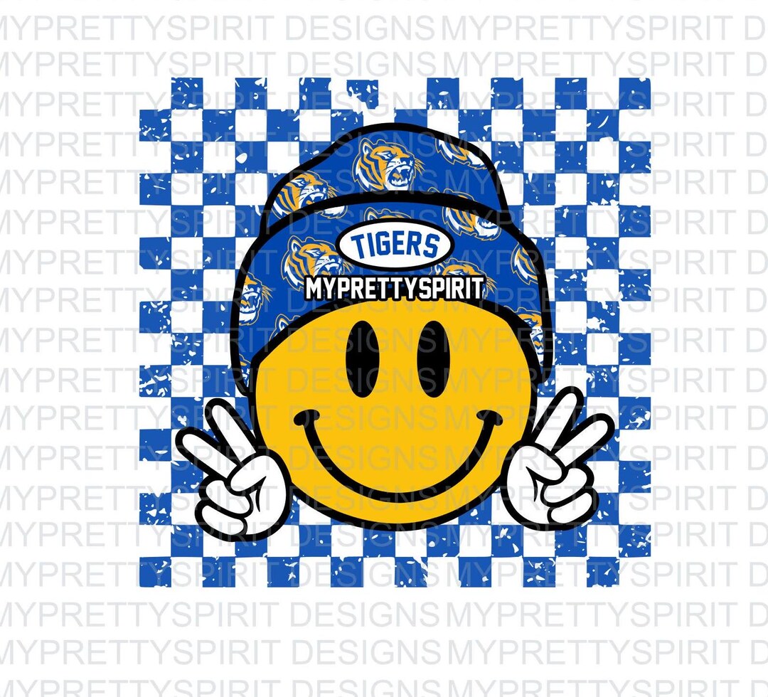 Bland Tigers Smiley Checkered PNG - Etsy