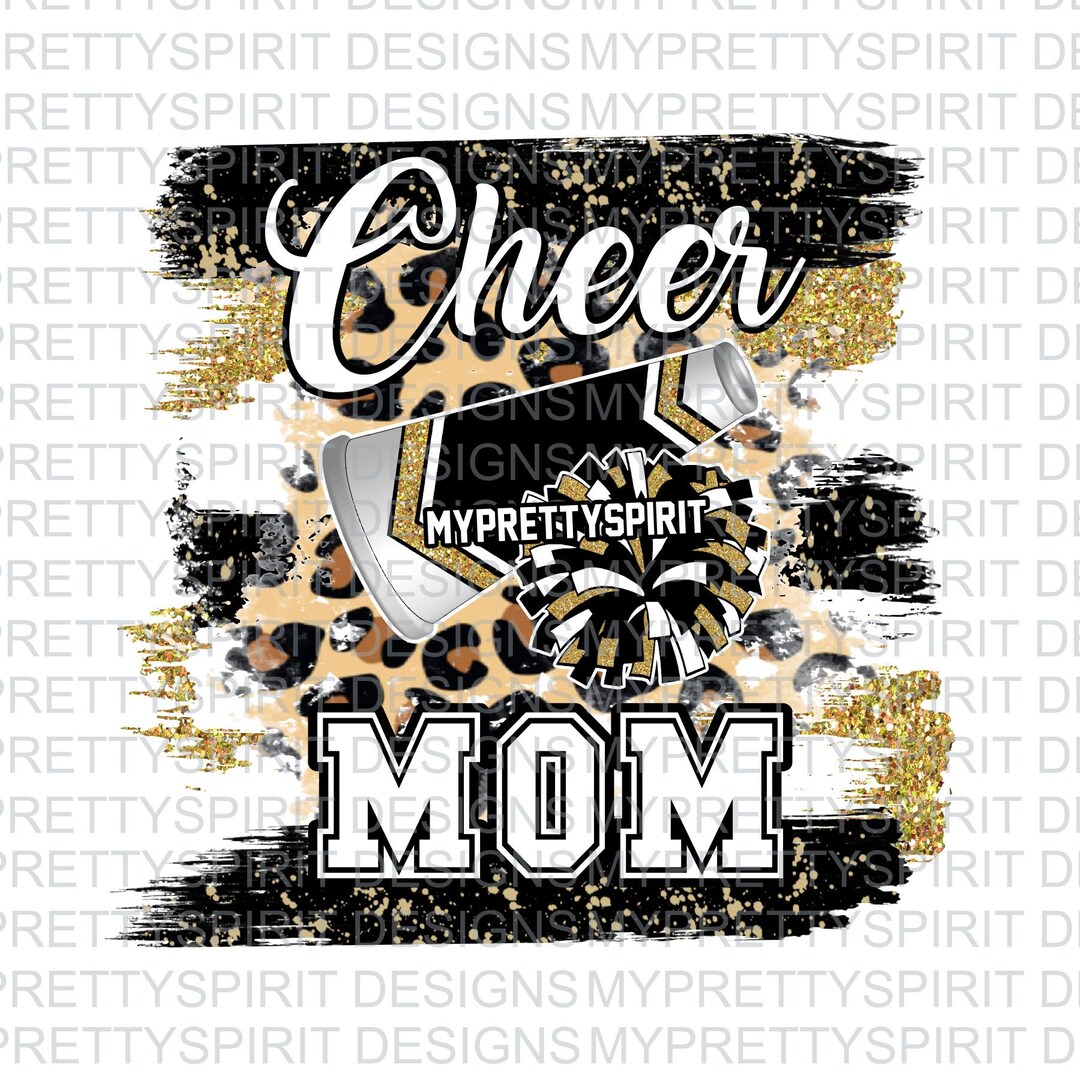 Cheer Mom Gold and Black Patched PNG - Etsy