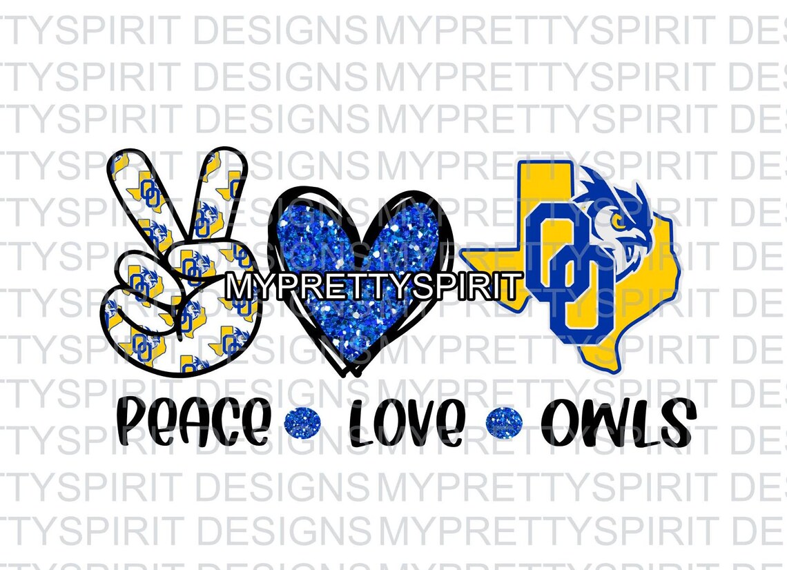 Peace Love Odem Owls PNG - Etsy