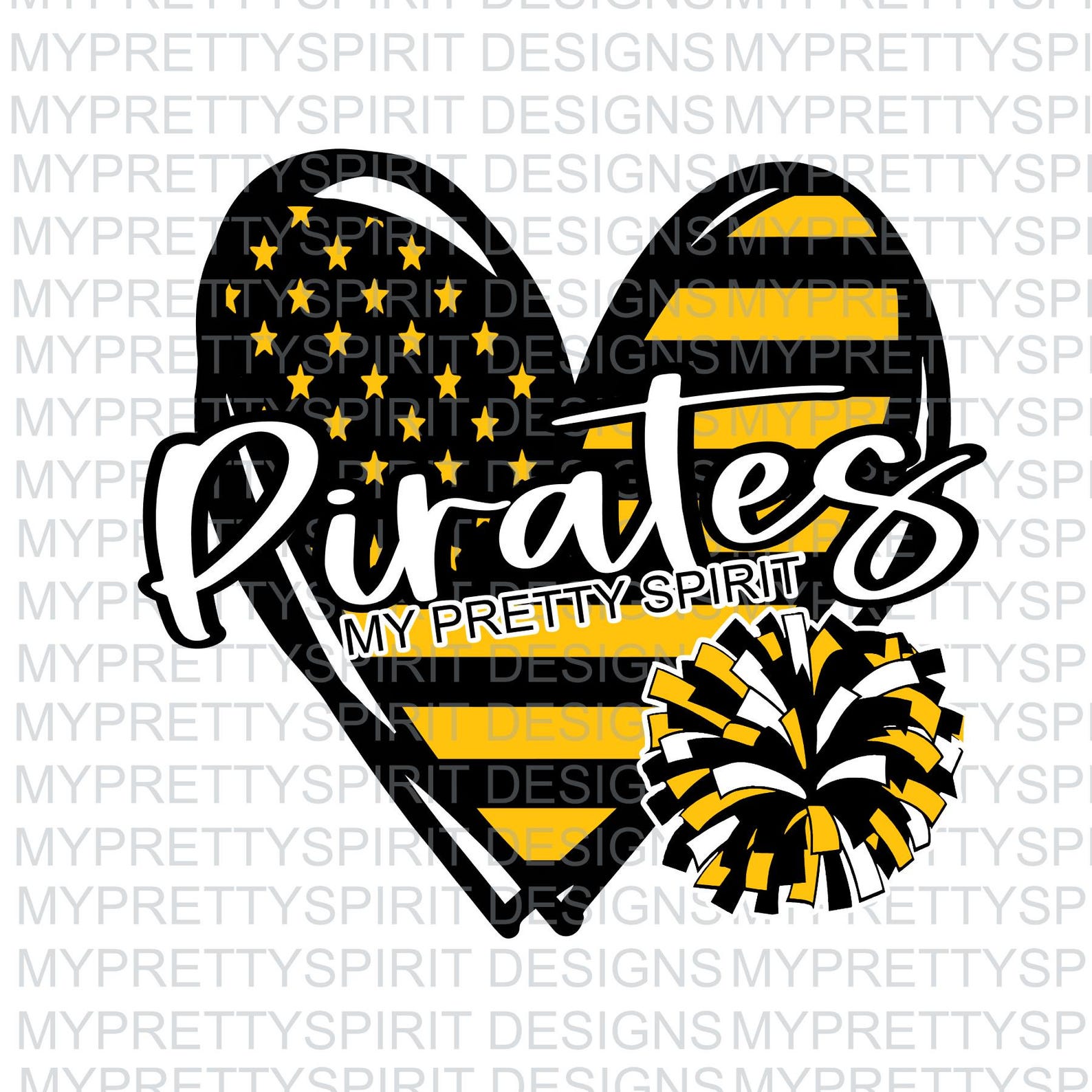 Pirates Flag Cheer Heart PNG - Etsy