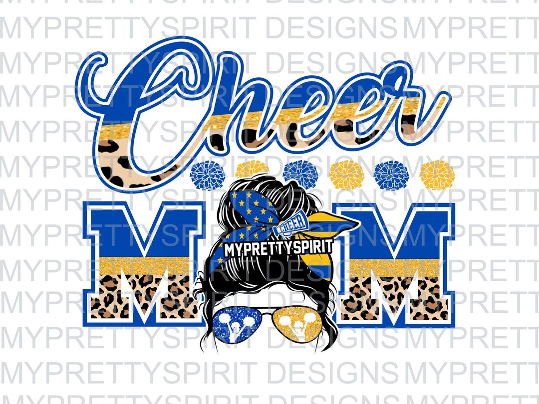Cheer Mom Blue and Gold PNG - Etsy