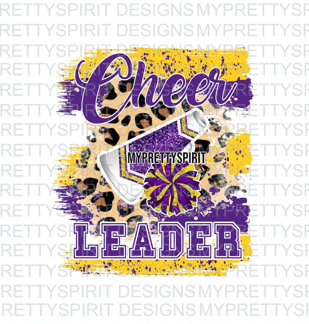 Cheer Leader Purple and Gold PNG - Etsy