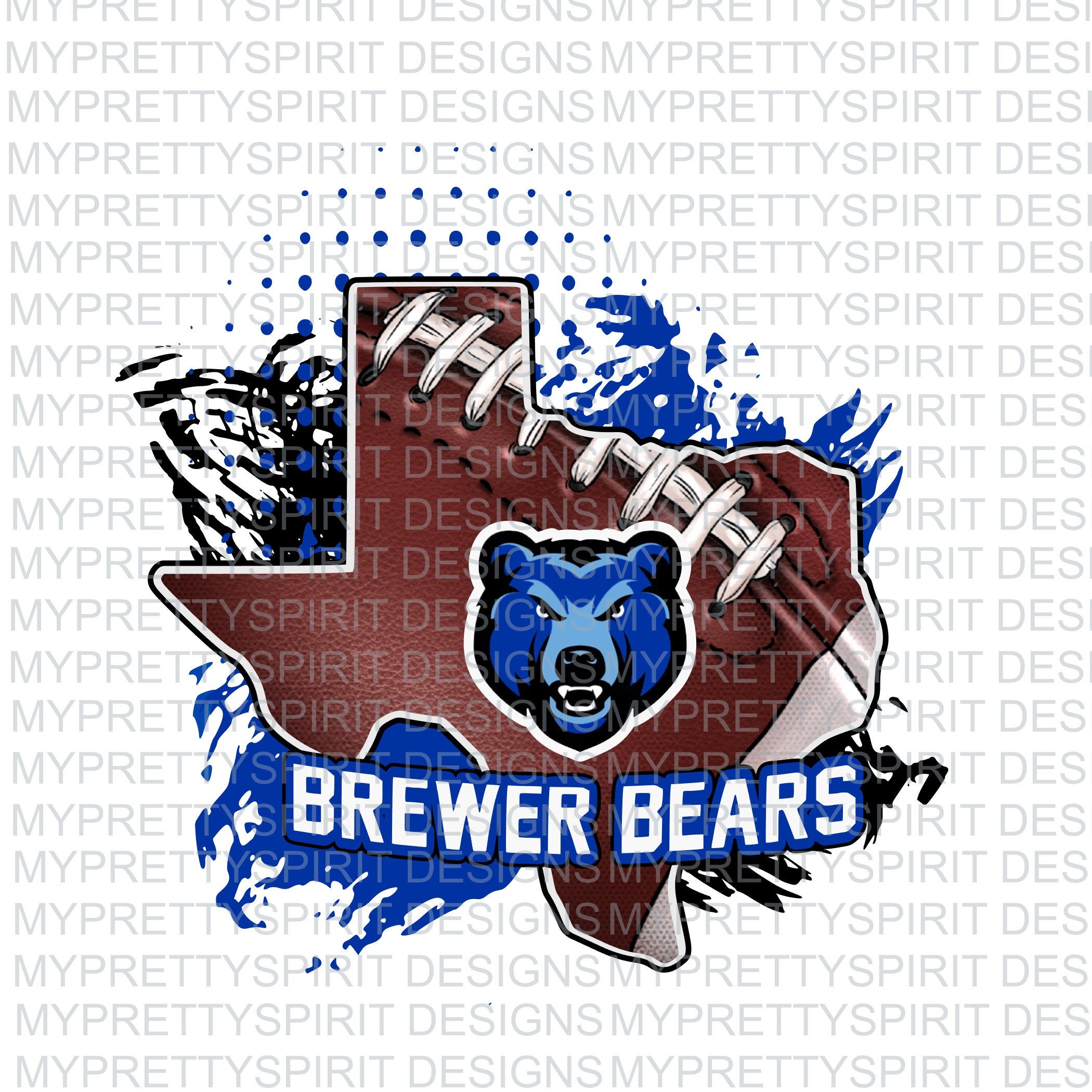 Brewer Bears Football Texas PNG - Etsy