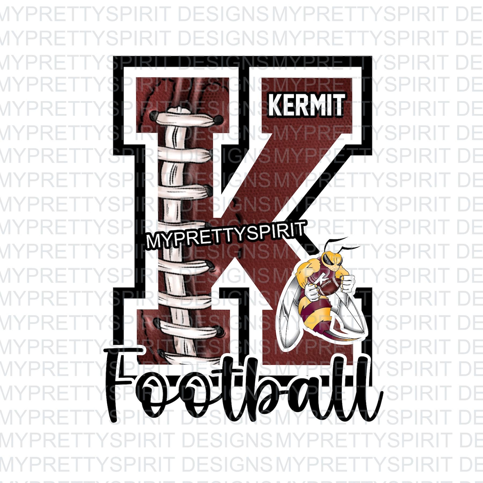 Kermit Yellowjackets Football K in PNG - Etsy