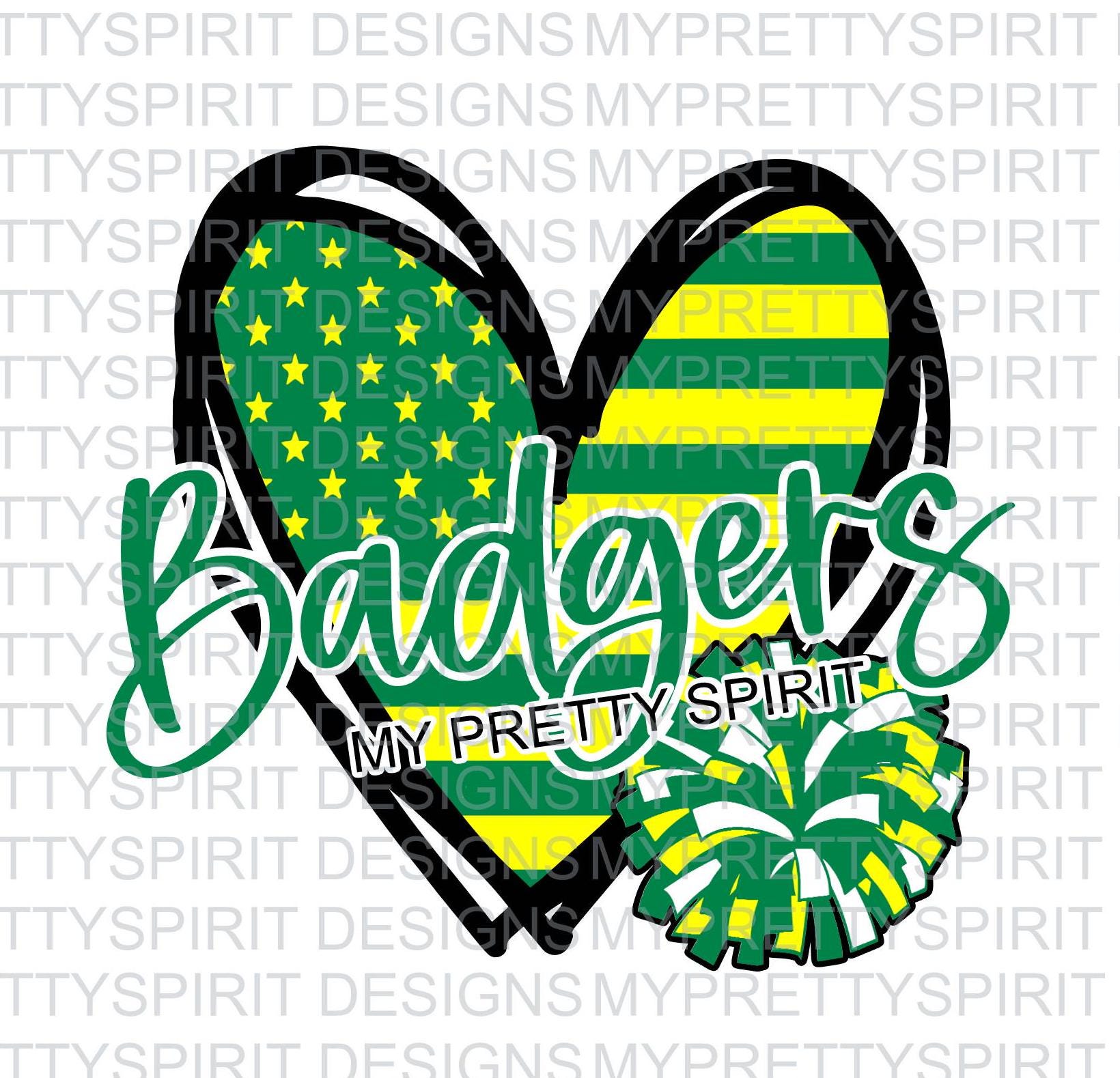Bishop Badgers Cheer Heart PNG - Etsy