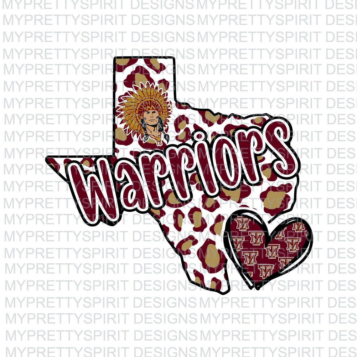 Tuloso-midway Warriors Cheetah Texas PNG - Etsy