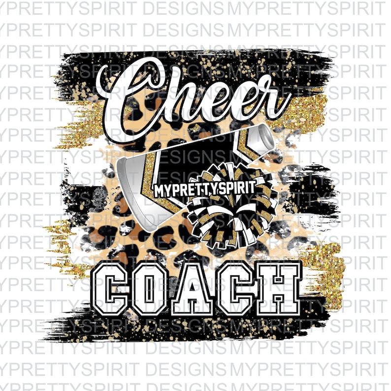 Cheer Coach Black and Gold Patched PNG - Etsy