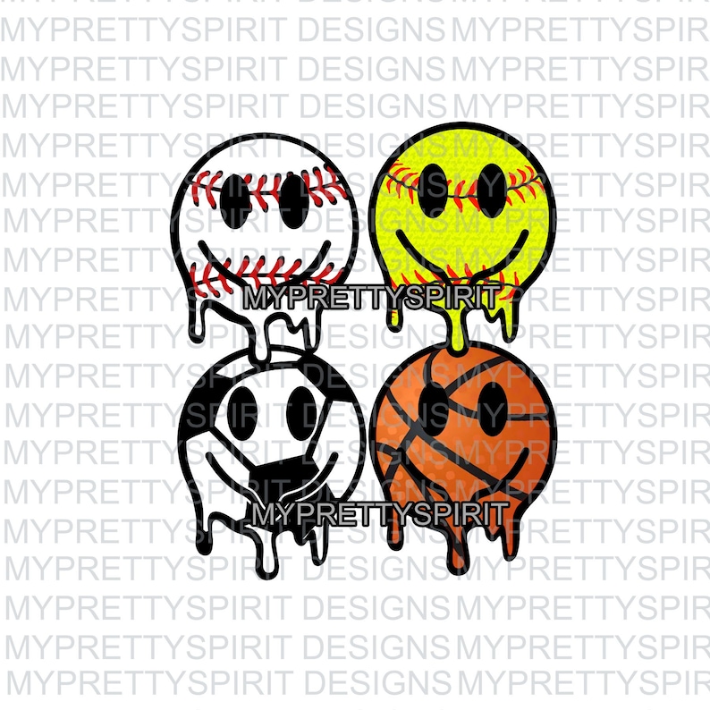 Smiley Drip Sports Bundle 1 - Etsy