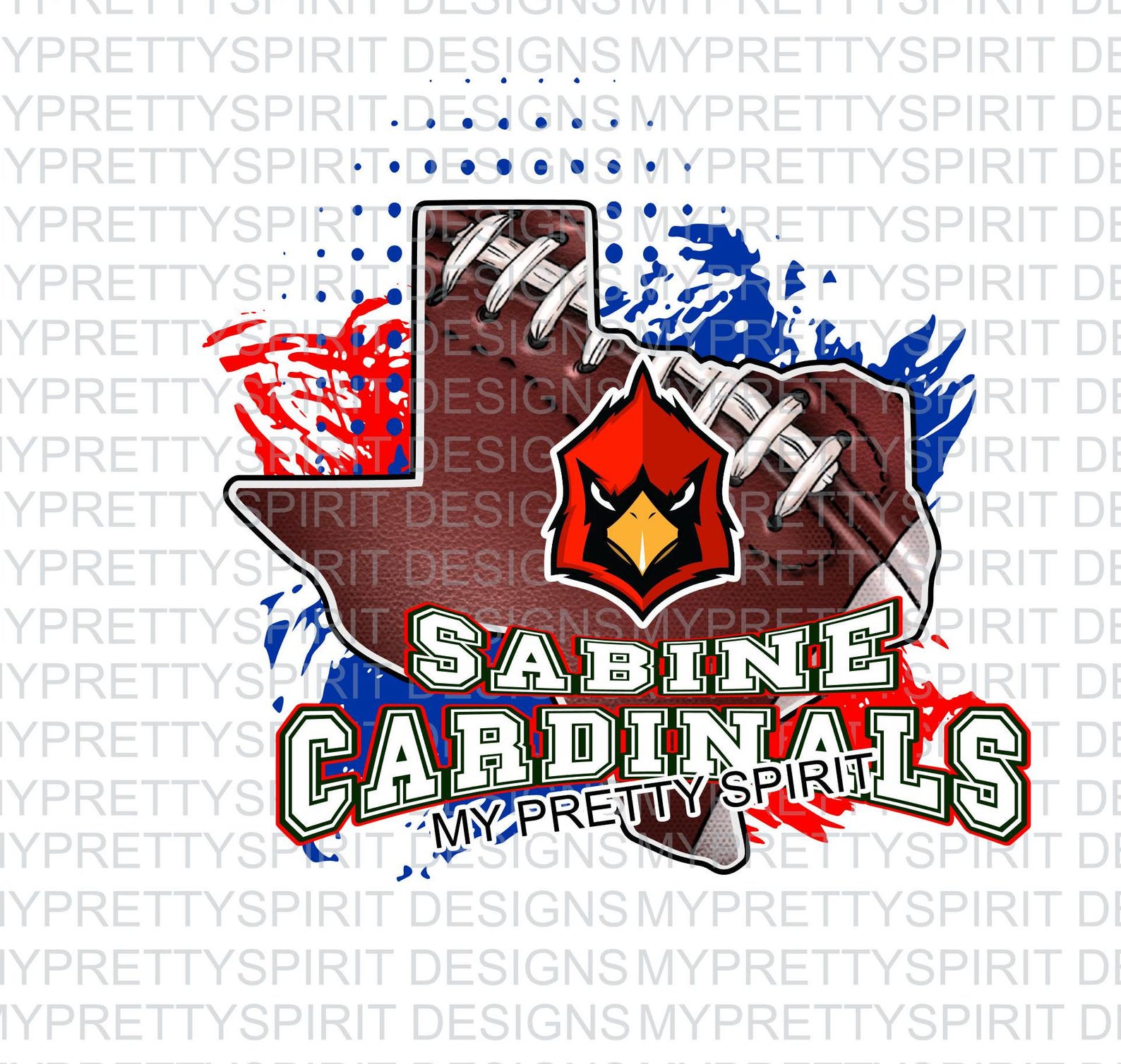Sabine Cardinals Football Texas PNG - Etsy