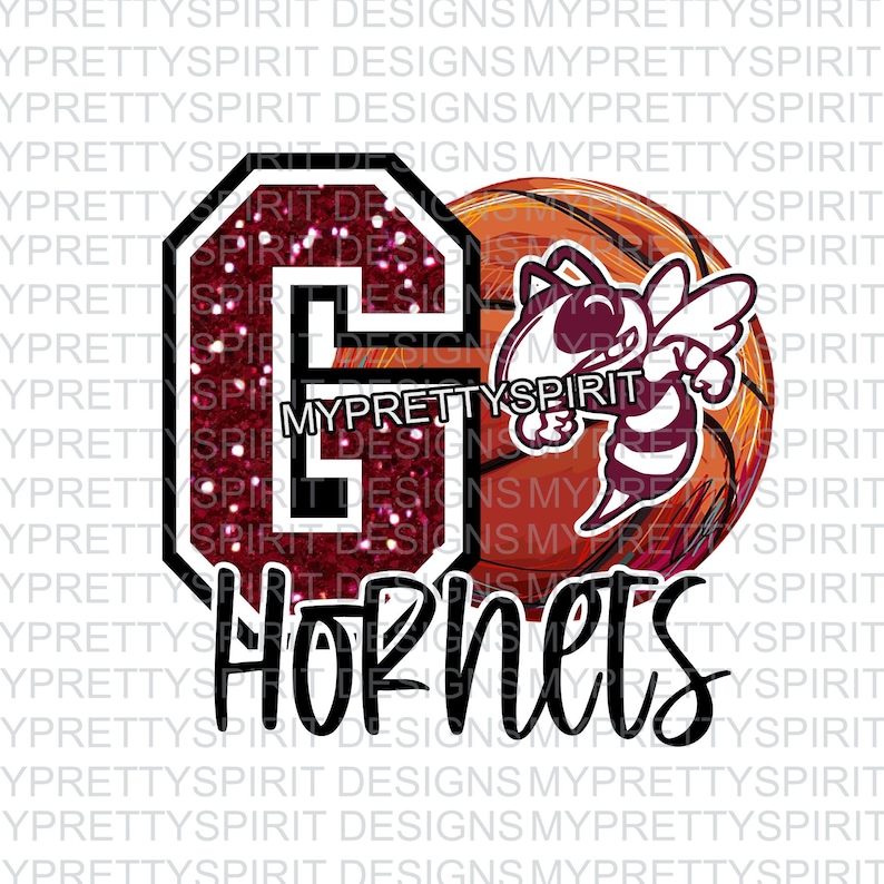 Go Hornets Basketball PNG - Etsy