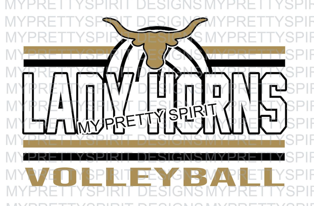 Lady Horns & Longhorns Volleyball PNG - Etsy