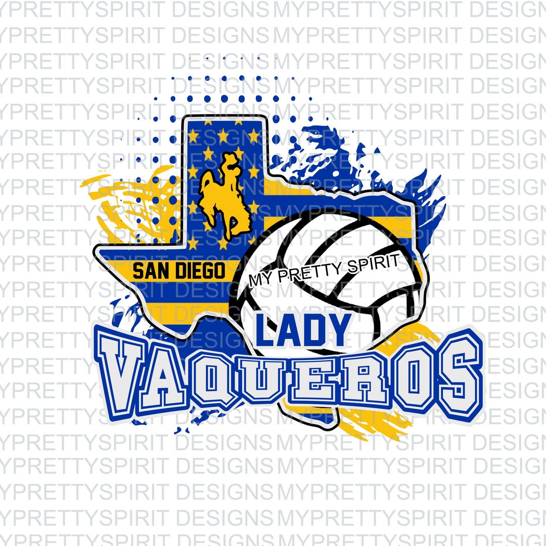 San Diego Lady Vaqueros Volleyball Texas PNG - Etsy
