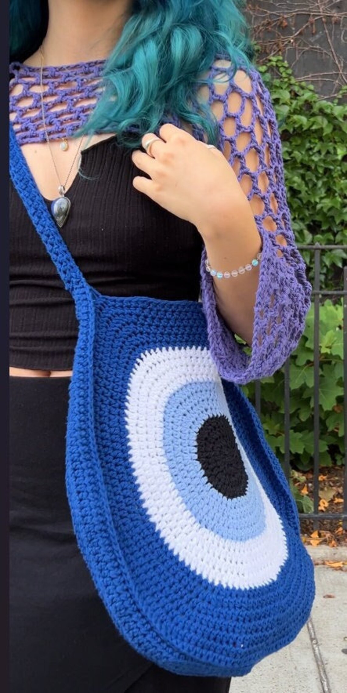Crochet Evil Eye Tote Bag PATTERN - Etsy