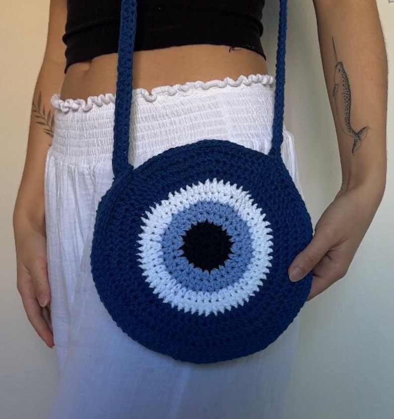 Crochet Evil Eye Tote Bag PATTERN - Etsy