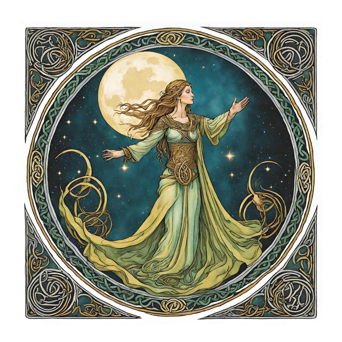 Celtic Goddess Danu full-color - Etsy