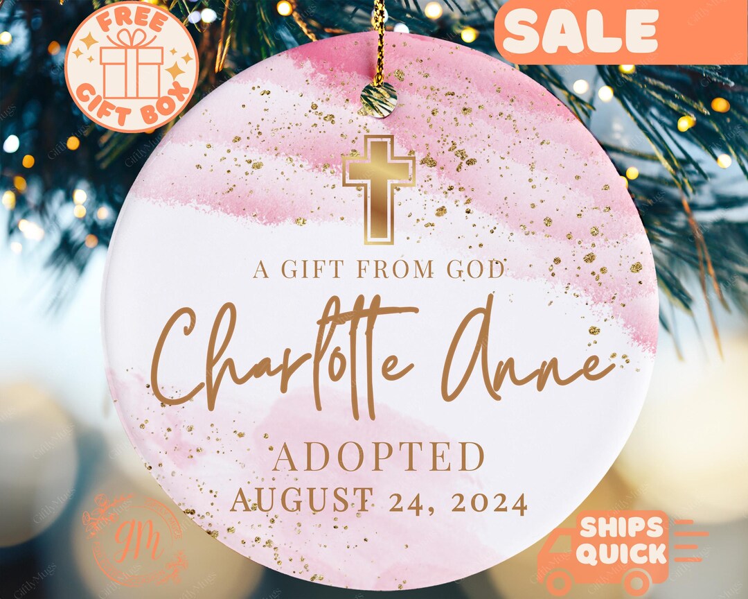 Adoption Ornament Keepsake Personalized: Custom Adoption Gift for Girls ...