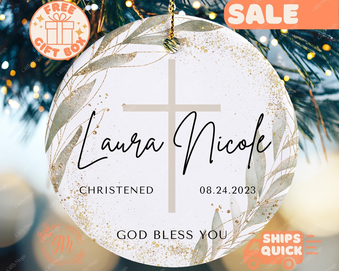 Personalized Christening Ornament, Custom Christened Keepsake ...