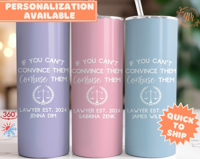 Personalized Lawyer Tumber, Attorney Gift, Attorney at Law Gift for ...