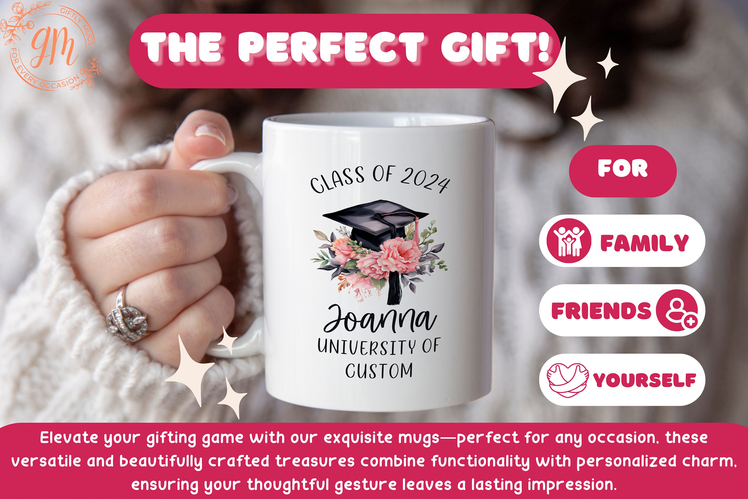 Custom 2024 Graduation Mug, Personalized Grad Gifts 2024, Graduation ...