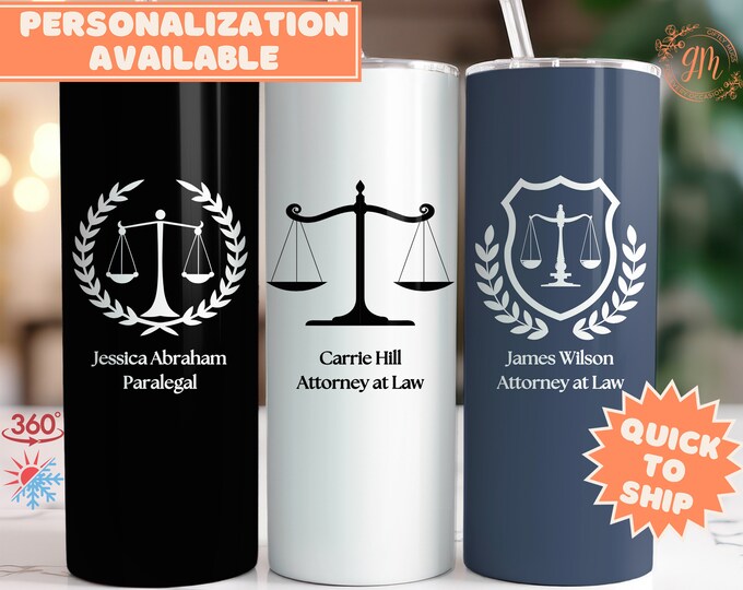 Personalized Lawyer Tumber, Attorney Gift, Attorney at Law Gift for ...