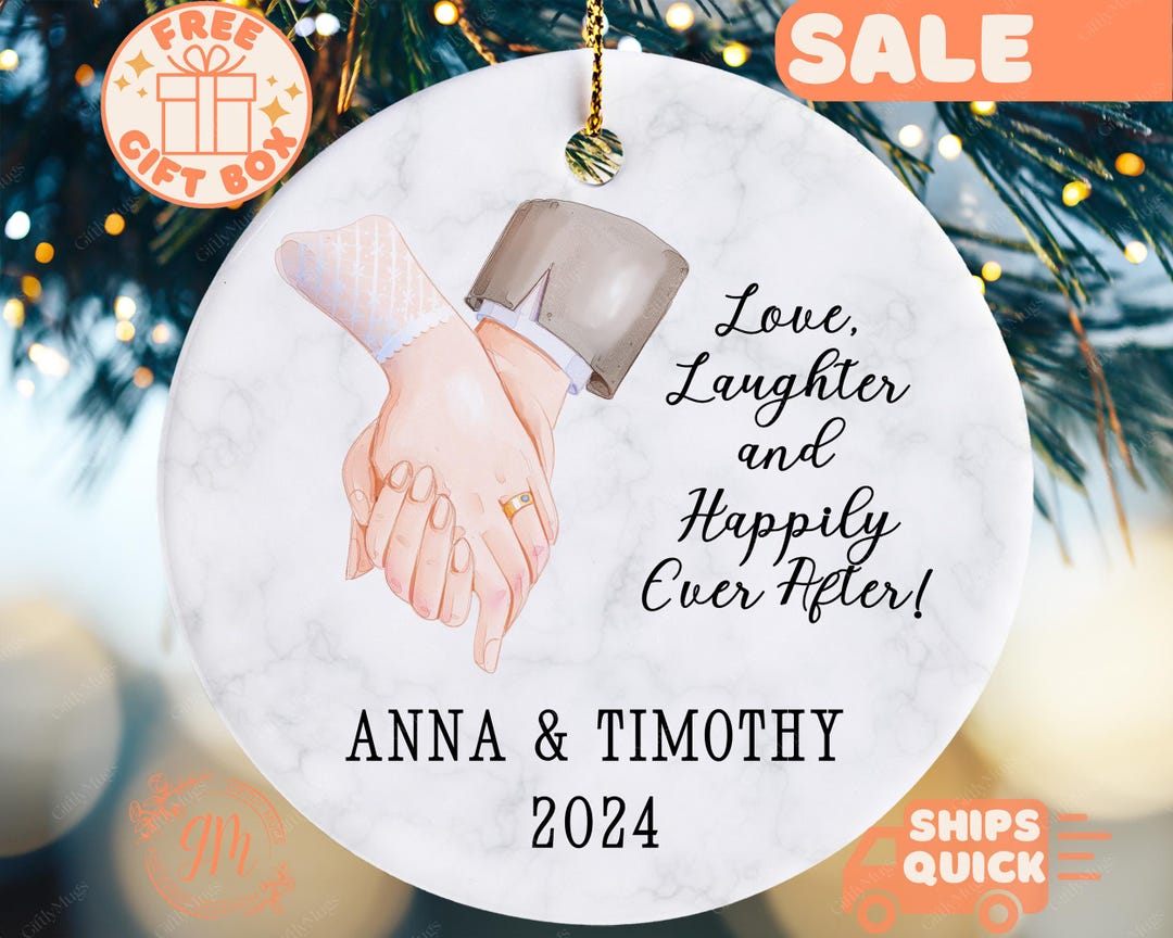 Wedding Couple Hand Holding Keepsake for Newly Wed, Personalized ...