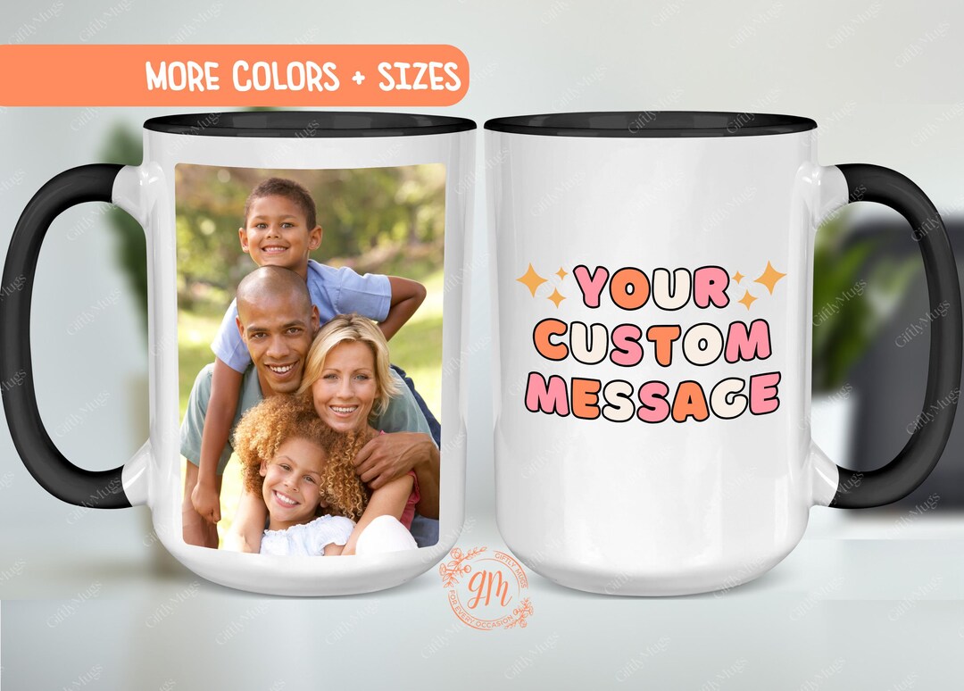 Custom Family Photo Mug, Personalized Add Your Photo Coffee Mug for ...