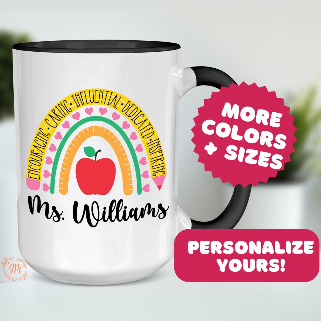 Personalized Teacher Mug, Custom Teacher Mug With Name, Teacher ...