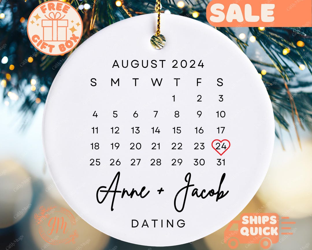 Personalized Dating Date Calendar Ornament: First Christmas Datings ...