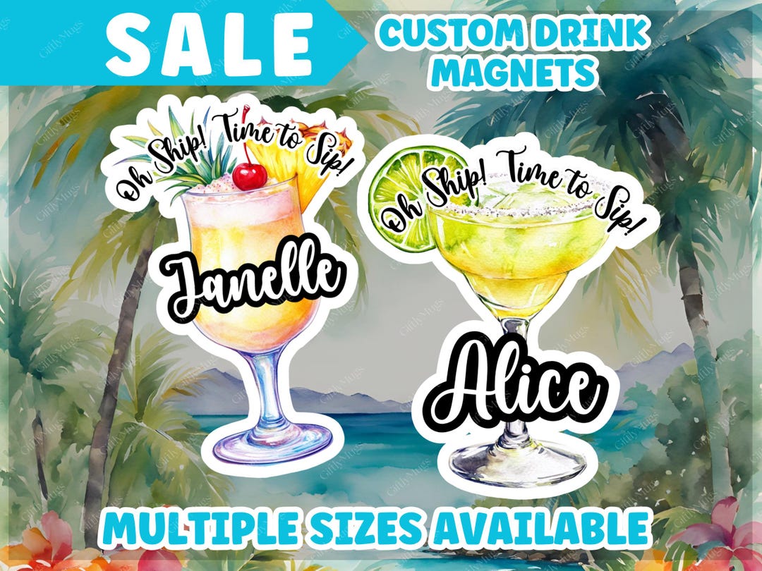 Drink Magnets With Name, Oh Ship! It's Time to Sip Family Cruise Custom ...