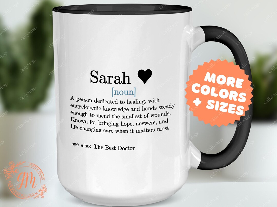 Doctor Definition Mug Personalized: Custom Name Coffee Cup for MD ...