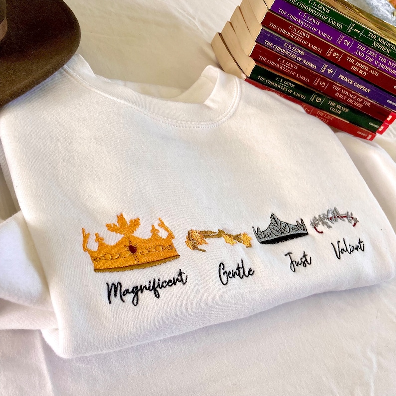 Narnia Crowns Embroidered Unisex Oversized Sweatshirt| CS Lewis Sweater ...