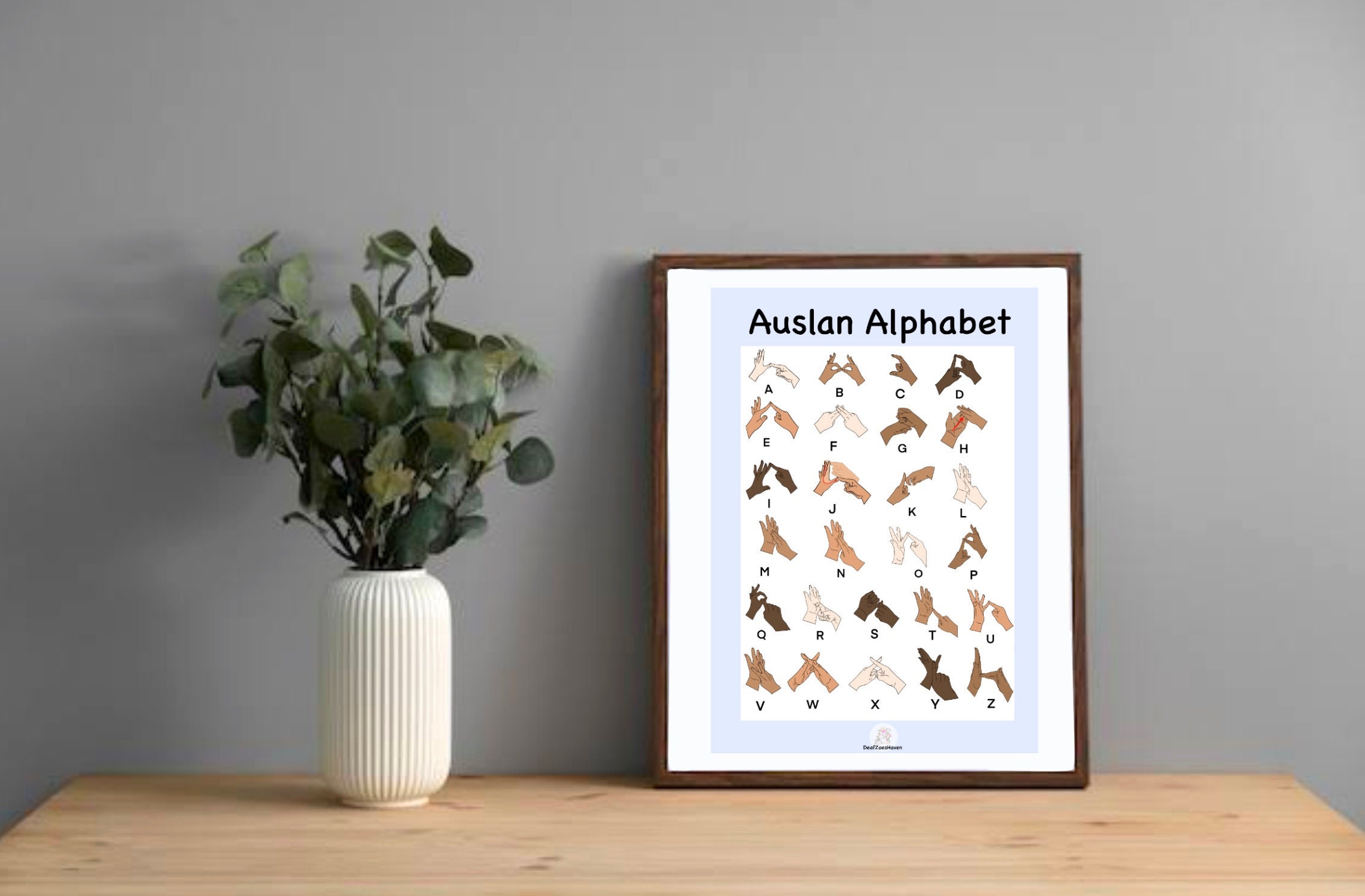 Auslan australian Sign Language Alphabet Printable Posters A4 Printable ...
