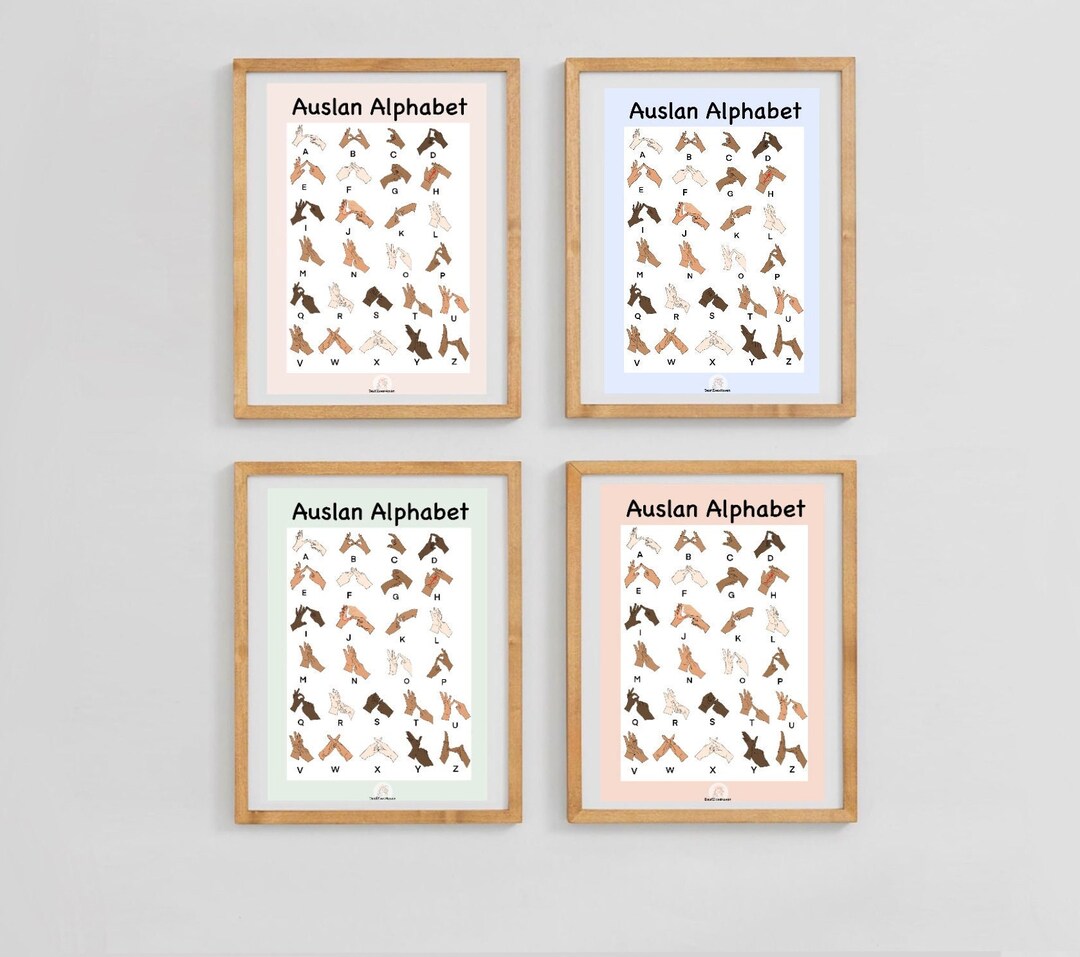 Auslan australian Sign Language Alphabet Printable Posters A4 Printable ...