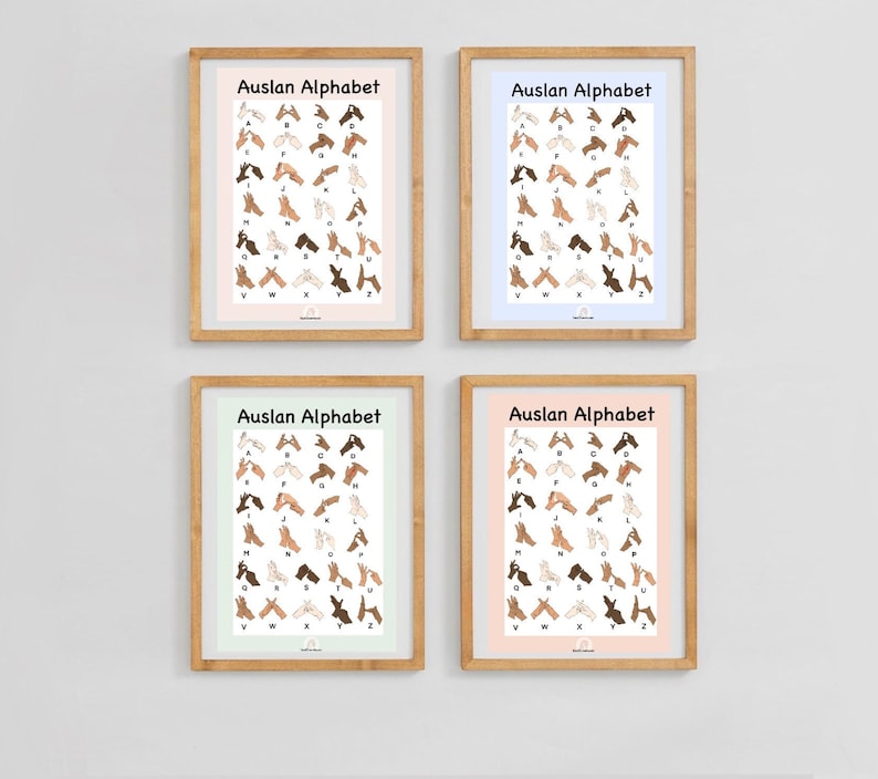 Auslan australian Sign Language Alphabet Printable Posters A4 Printable ...
