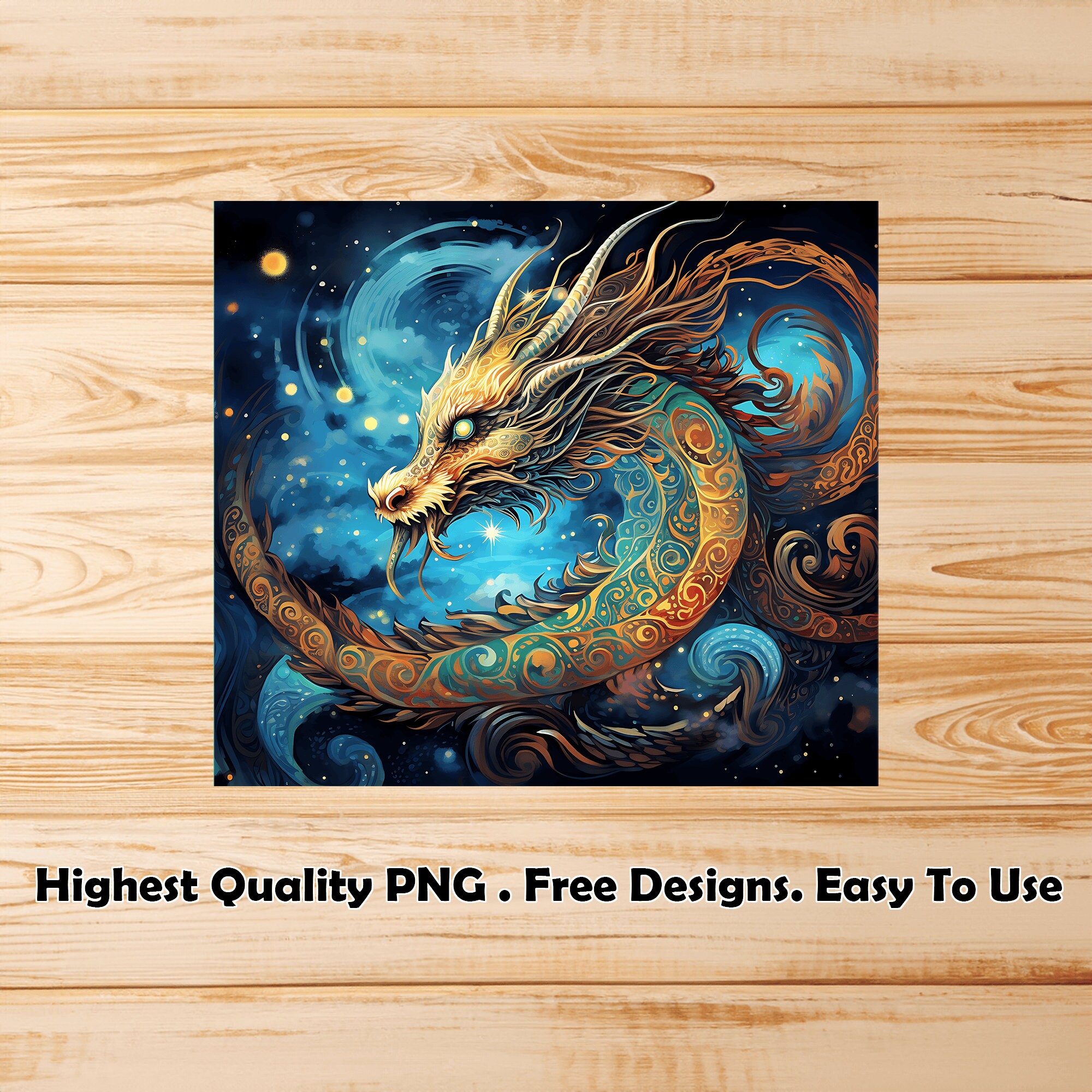 3D Celestial Dragon's Stellar Ballet Fantasy Tumbler Wrap, 3D Fairytale ...