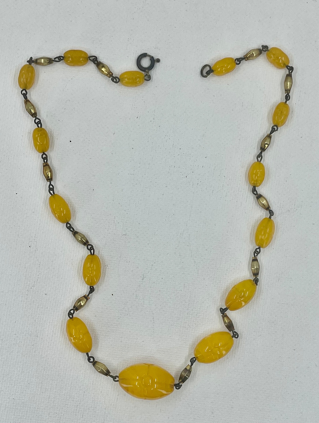 Antique Art Deco Max Neiger Style Czech Glass Necklace With Molded ...