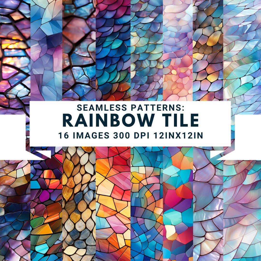 Seamless Patterns: Rainbow Tile Style 300 DPI Repeatable Tile Patterns ...