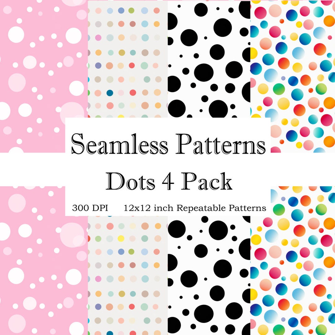 Seamless Patterns: Dots Designs 300 DPI 12inchx12inch Images - Etsy
