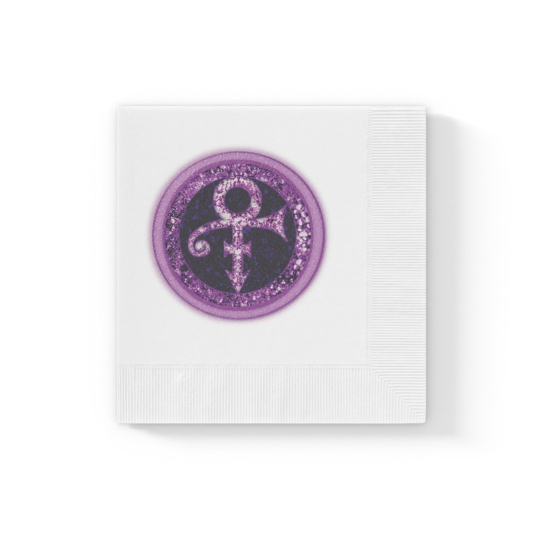 Prince Custom Special Edition Symbol White Coined Napkins - Etsy